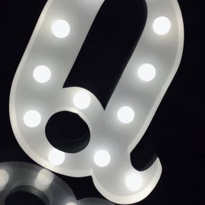 Metal White Initial Letter Q Marquee Letter Light 9"height Light up ...