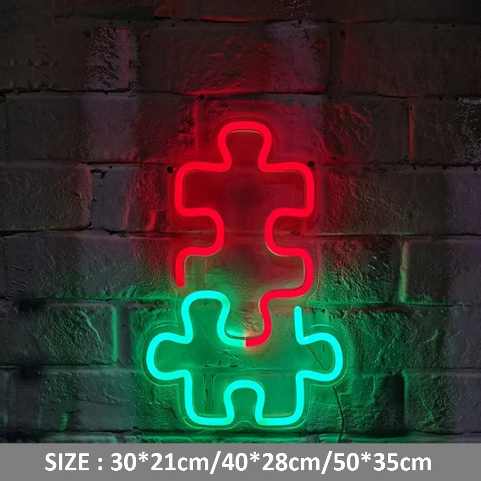 Jigsaw Puzzle Neon Sign With Acrylic Board USB Powered Light up Jigsaw ...
