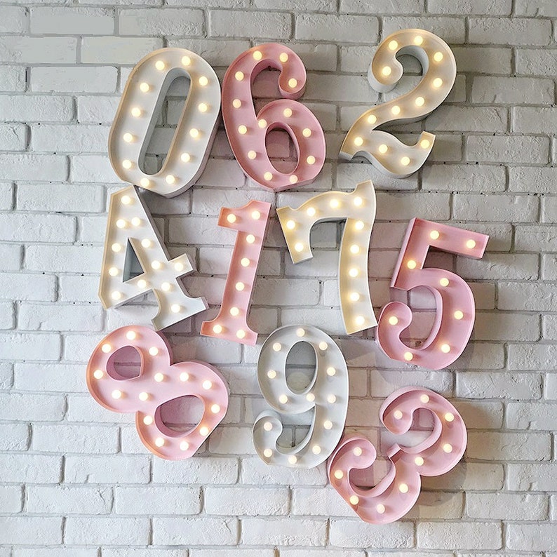 12metal White No.1-12 Marquee Letter Marquee Number Light up - Etsy