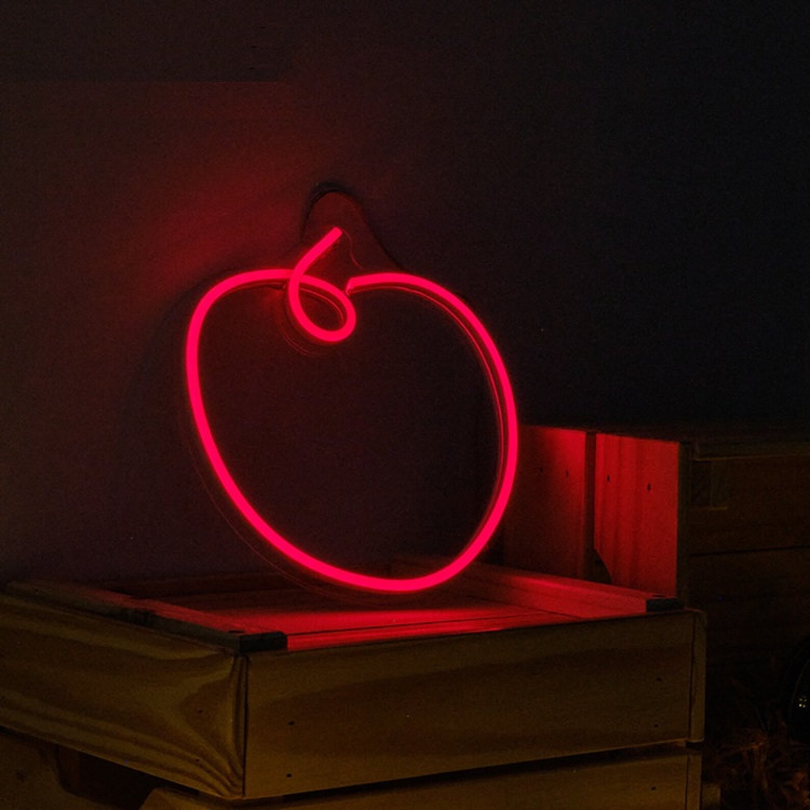 Mini Apple Neon Sign With Acrylic Plate 5V USB Powered Custom Neon Sign ...