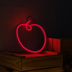 Mini Apple Neon Sign With Acrylic Plate 5V USB Powered Custom Neon Sign ...
