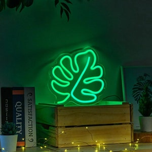 Spring Green Leaf Neon Sign Acrylic Neon USB Powered Leaf Neon Light ...
