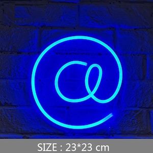 Mini @ Neon Sign With Acrylic Plate 5V USB Powered Custom E-mail Neon ...