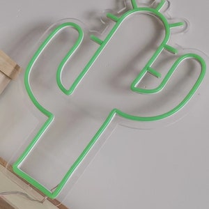 Cactus Neon Sign With Acrylic Board Mini Cactus Neon Lamp Cactus Light ...
