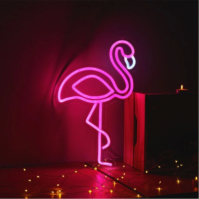 Pink Flamingo Neon Sign With Acrylic Plate Neon Decor Neon - Etsy