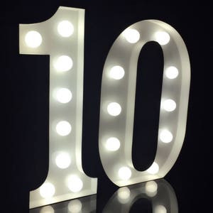 12"metal Marquee Number 10-19 Light up Number Marquee Numbers Ten Home ...
