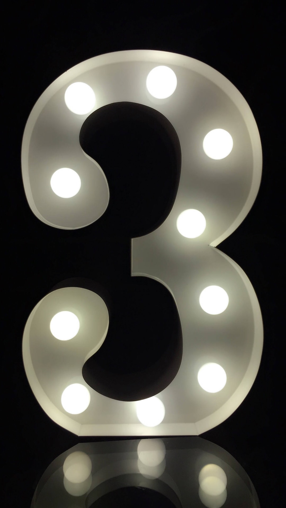 12”metal White/black No.3 Marquee Letter Party of 3 Sign Gallery Wall ...