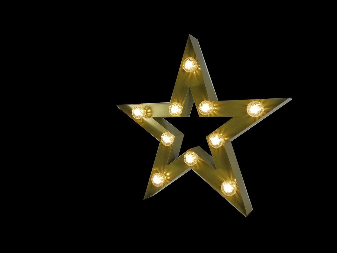 24"/36" Metal Star Marquee Sign Light up Metal Star Light Indoor ...