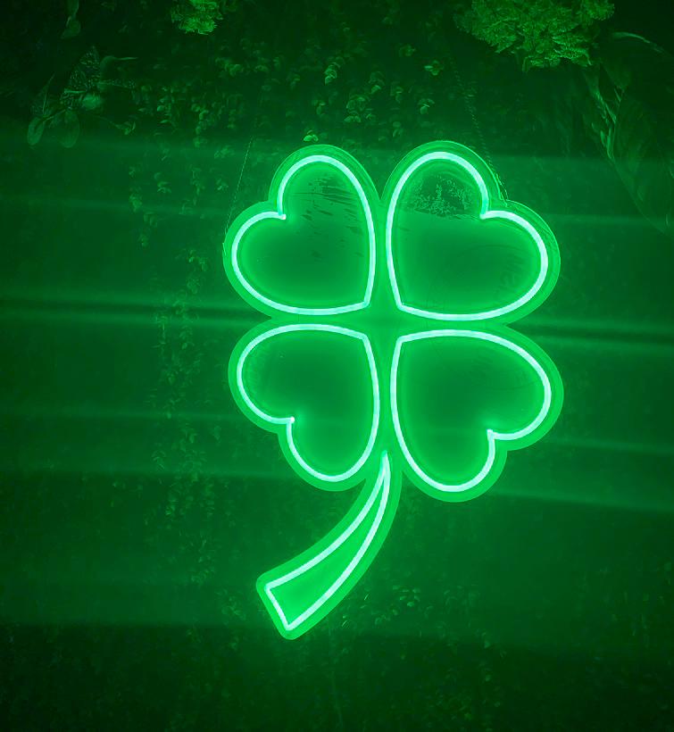 Customizable Four-leaf Clover LED Neon Sign, St. Patrick's Day Decor - Etsy