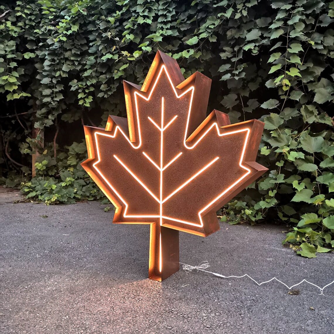 24" Metal Marquee Sign Maple Leaf Sign Neon Sign Maple Neon Light Home ...