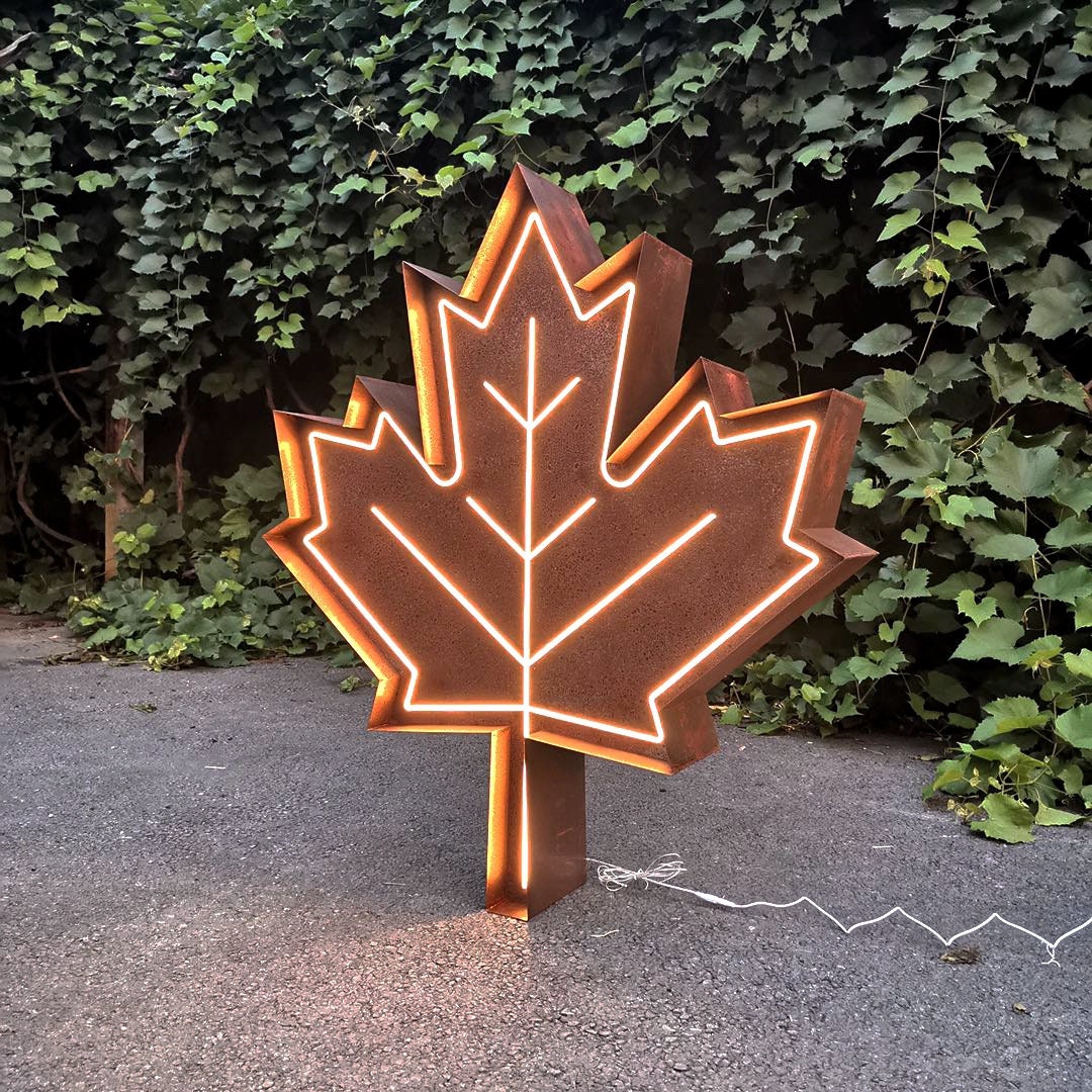 24 Metal Marquee Sign Maple Leaf Sign Neon Sign Maple - Etsy