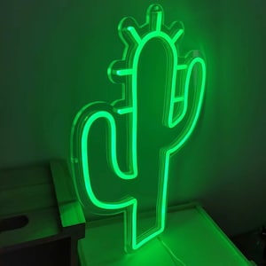 Cactus Neon Sign With Acrylic Board Mini Cactus Neon Lamp Cactus Light ...