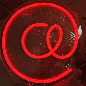 Mini @ Neon Sign With Acrylic Plate 5V USB Powered Custom E-mail Neon ...