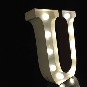 Metal White U Marquee Letter Marquee Light 9"height Light up Alphabet ...