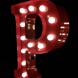 12" Metal Light up Letters Red P Marquee Letters Marquee Light Home ...