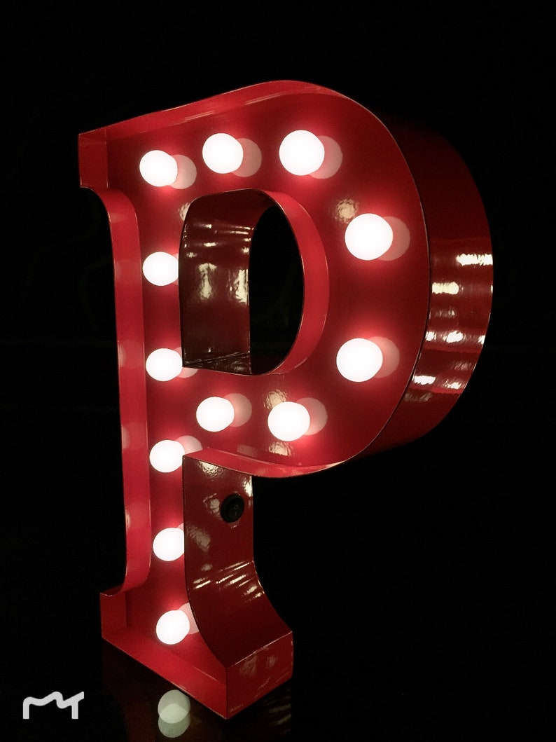 12 Metal Light up Letters Red P Marquee Letters Marquee - Etsy