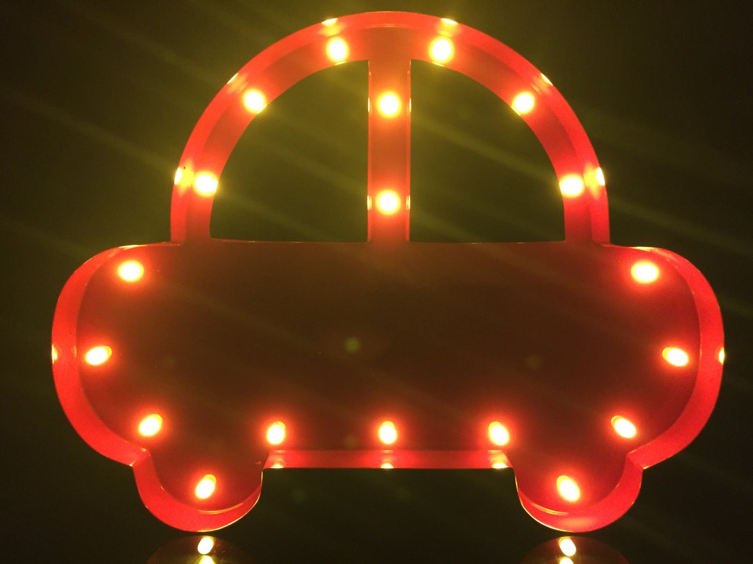 Red Cute Car Marquee Light Marquee Sign Night Light Kids Light - Etsy