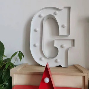 Metal White Initial Letter G Marquee Letter Light 9"height Light up ...