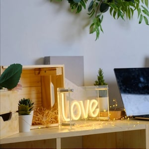 LOVE Letters Neon Sign Neon Box Neon Decor Wedding Proposal Decor ...