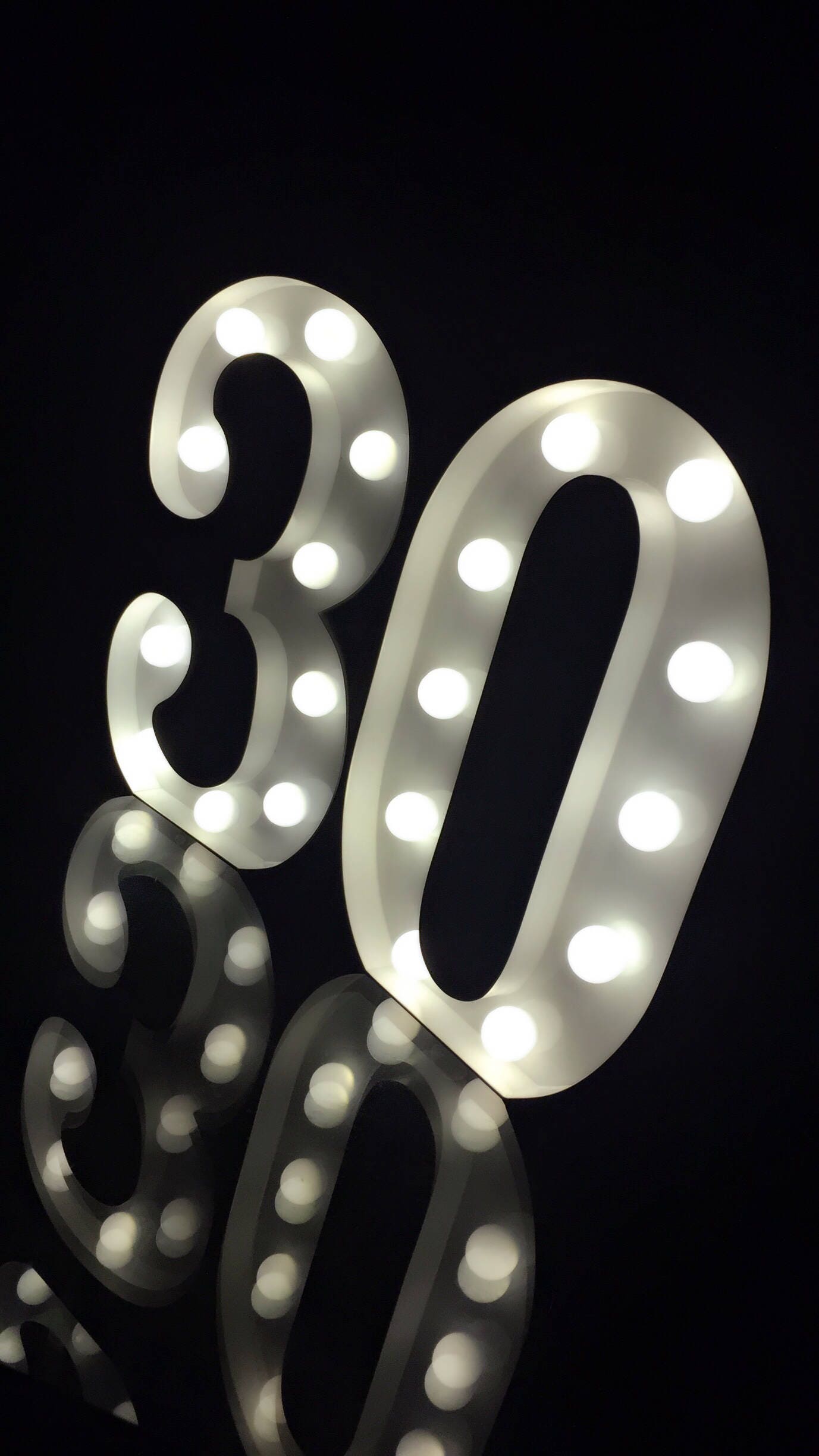 12metal Marquee Number 30-39 Light up Number Thirty Home - Etsy