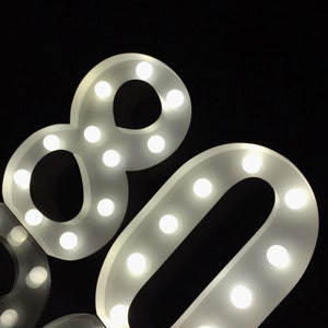 12"metal Light up Numbers Party Marquee Number 80-89 Home Party Bedroom ...