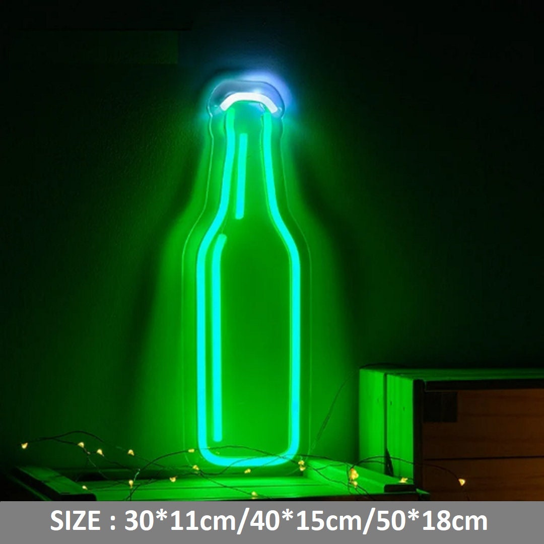 Mini Beer Wine Bottle Neon Sign LED Wine Bottle Sign 5V USB Powered ...