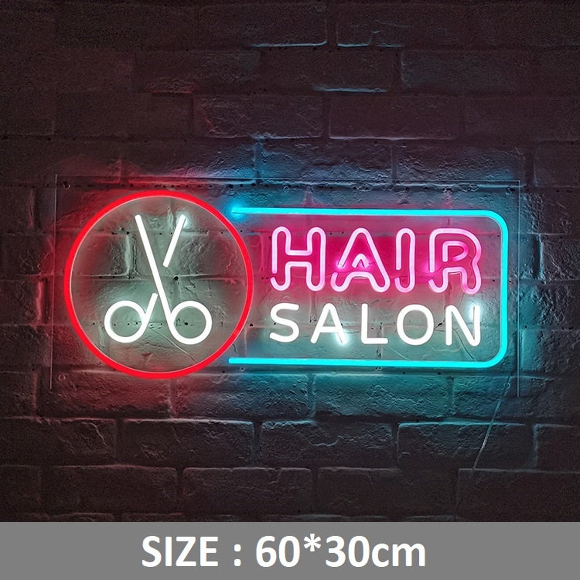 Hair Salon Neon Sign With Acrylic Plate Hair Salon Neon Decor - Etsy