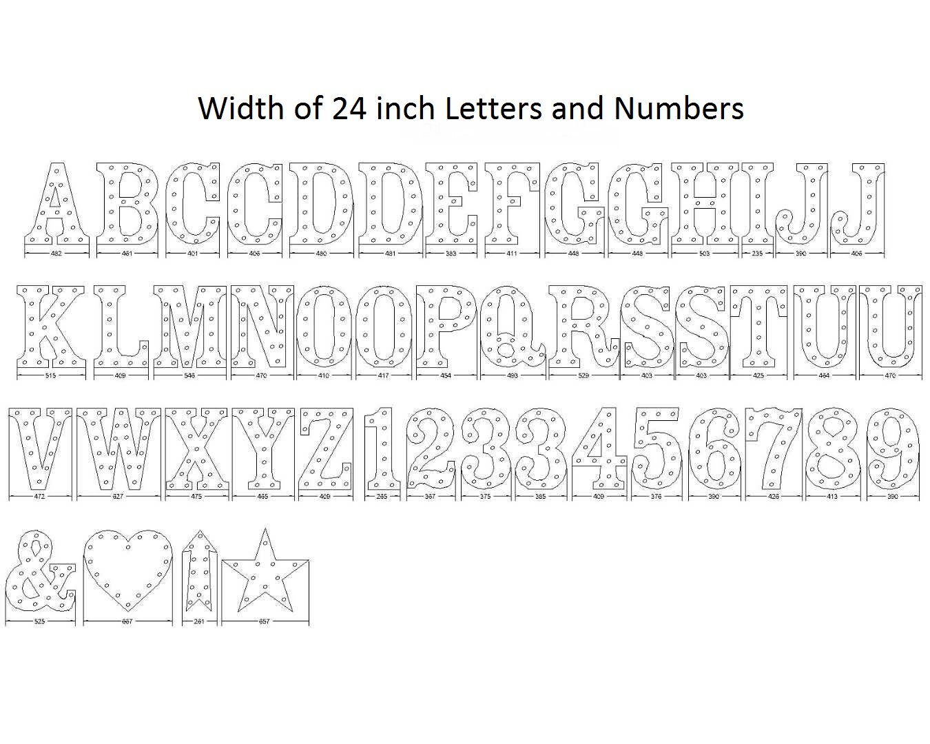 24 Metal Letter A-Z Marquee Letters Marquee Number 0-9 | Etsy