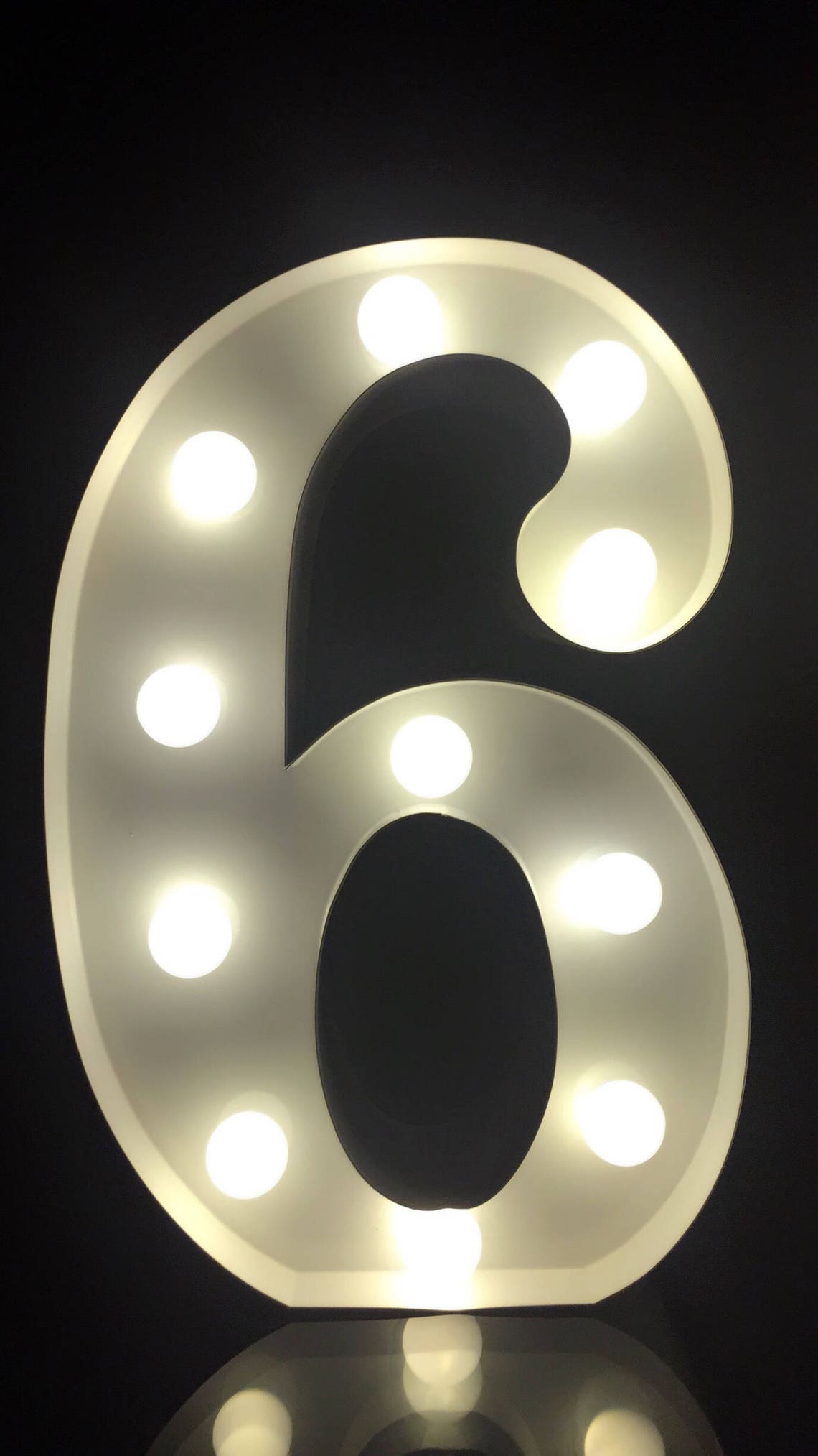 12metal White No.6 Marquee Letter Marquee Light Light up | Etsy