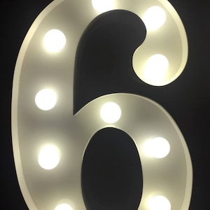 12”metal White No.6 Marquee Letter Marquee Light Light up Number Six ...