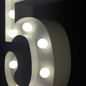 12”metal White No.5 Marquee Letter Marquee Light Light up Number Five ...