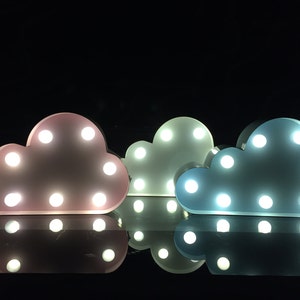Mini Blue Metal Cloud Marquee Light Kids Light Kids Bed Room Night ...