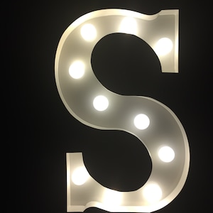 Vintage Metal White S Light up Marquee Letter Light Sign Plaque 9 ...