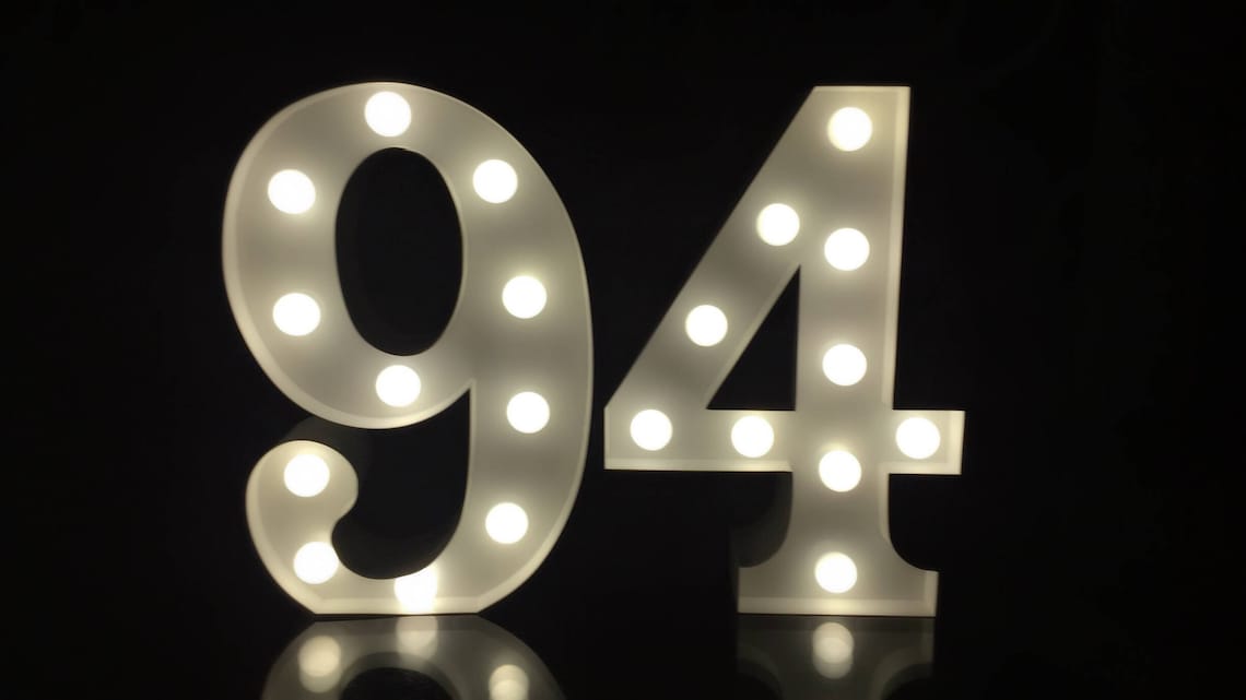 12Metal white No.4 marquee letter marquee light light up | Etsy