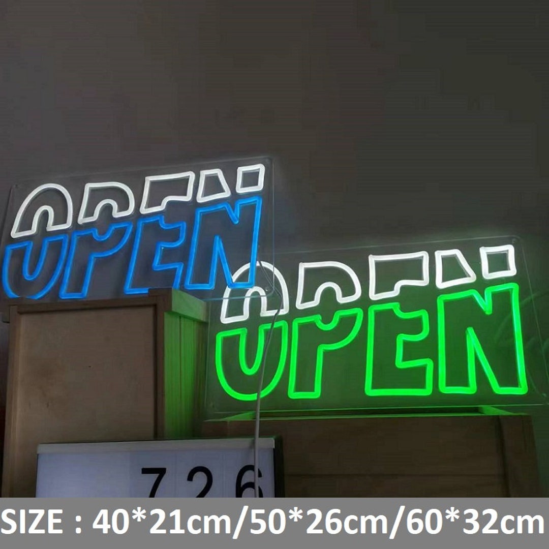 OPEN Neon Sign, Neon Letters, Bar Store Shop Restaurant Pub Inn Decor ...
