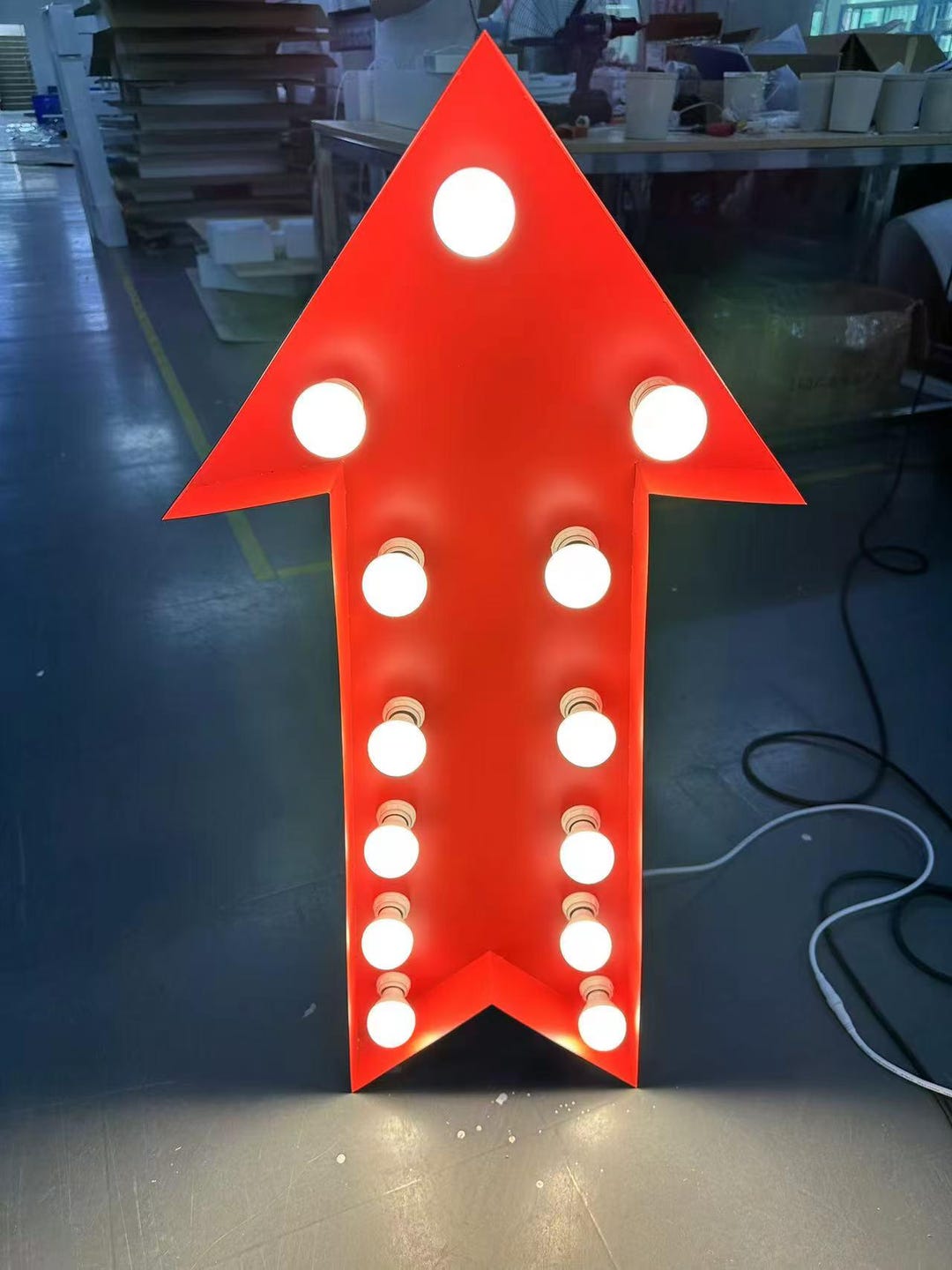 24” Metal Arrow Sign Arrow Light Light up Arrow Home Wall Event Bar ...