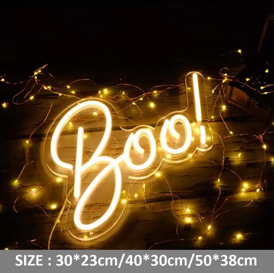 Halloween Boo Neon Sign Boo Neon Letters Home Neon Decor Kids - Etsy