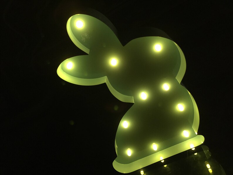 9 Blue Metal LED Light Marquee Light Sign Rabbit Bunny - Etsy