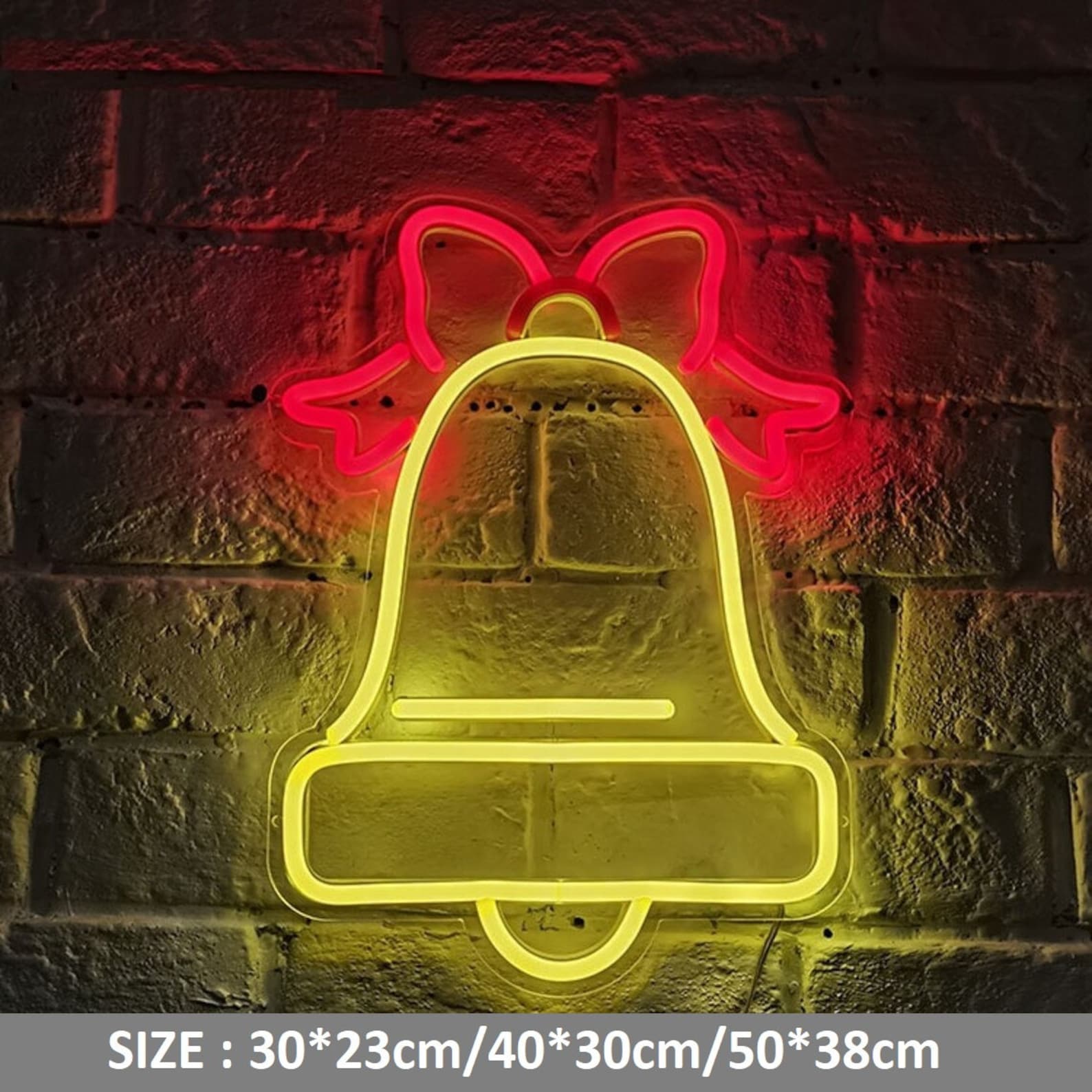 Christmas Jingle Bell Neon Sign With Acrylic Board Christmas Bell Neon ...