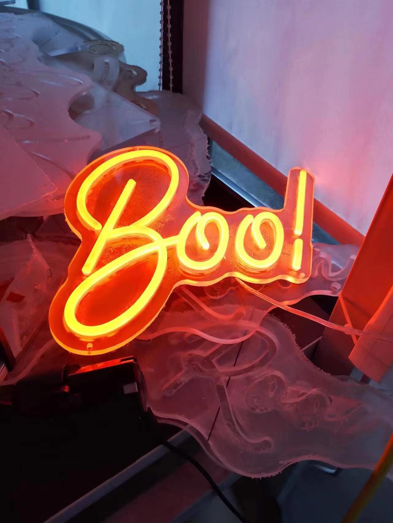 Halloween Boo Neon Sign Boo Neon Letters Home Neon Decor Kids - Etsy