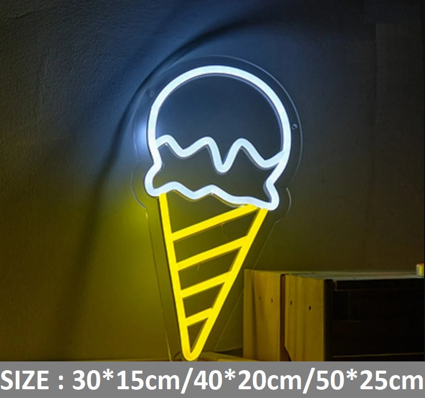 Ice Cream Neon Sign With Acrylic Board 5V USB Powered Ice - Etsy
