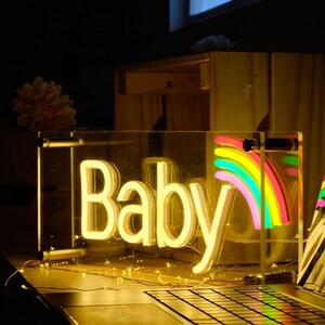 Baby Letters Neon Sign Neon Box Neon Birthday Gift Birthday Neon Box ...