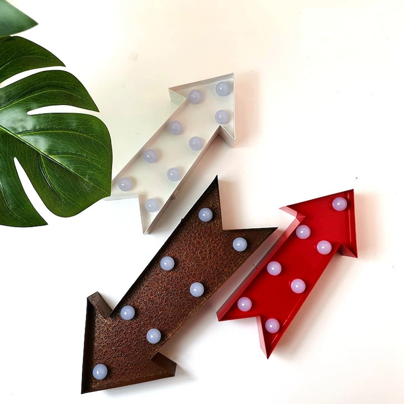 12-24 Metal White Arrow Sign Arrow Light Light up Arrow Home | Etsy