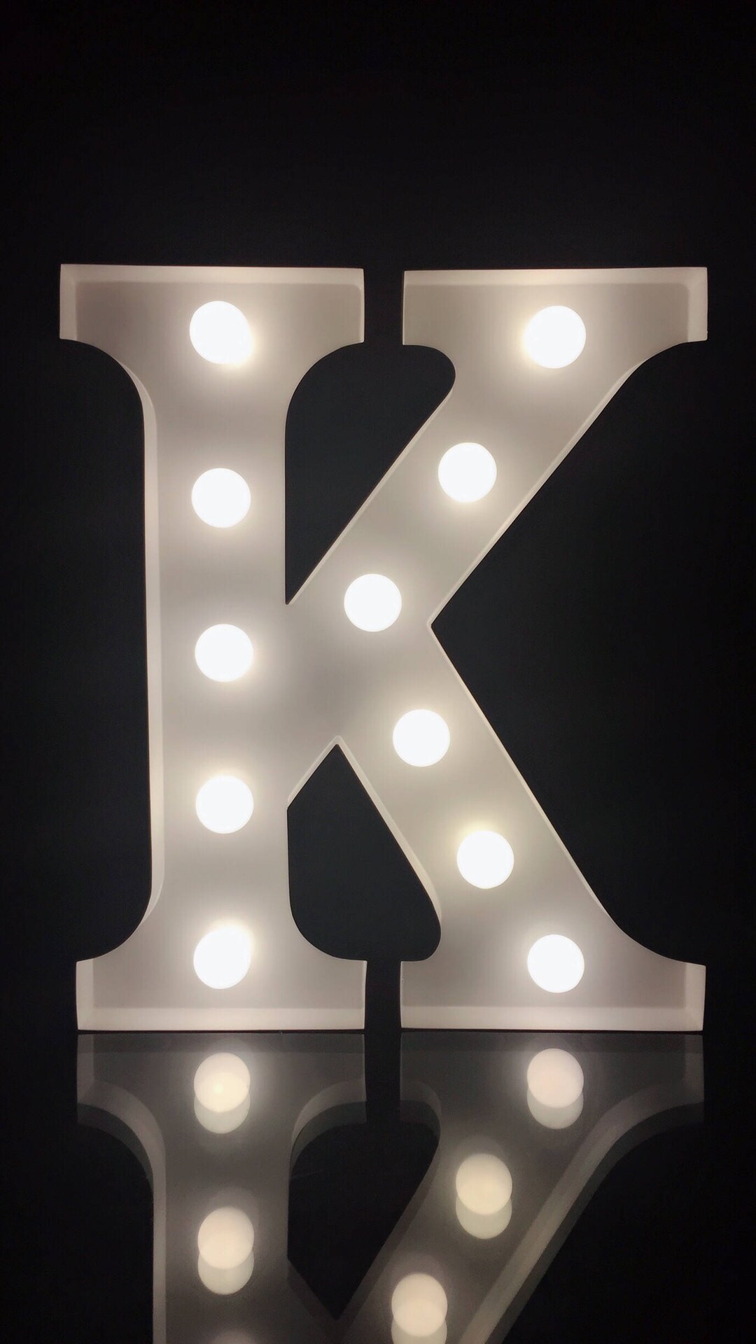 Hand Made 9"metal White Light up Letters K Battery Operated Home Party ...