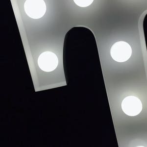 Hand Made Metal White T Marquee Letter Light 9"height Light up Alphabet ...