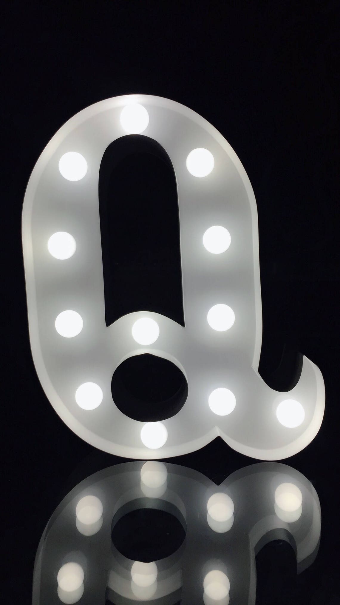 Metal White Initial Letter Q Marquee Letter Light 9"height Light up ...