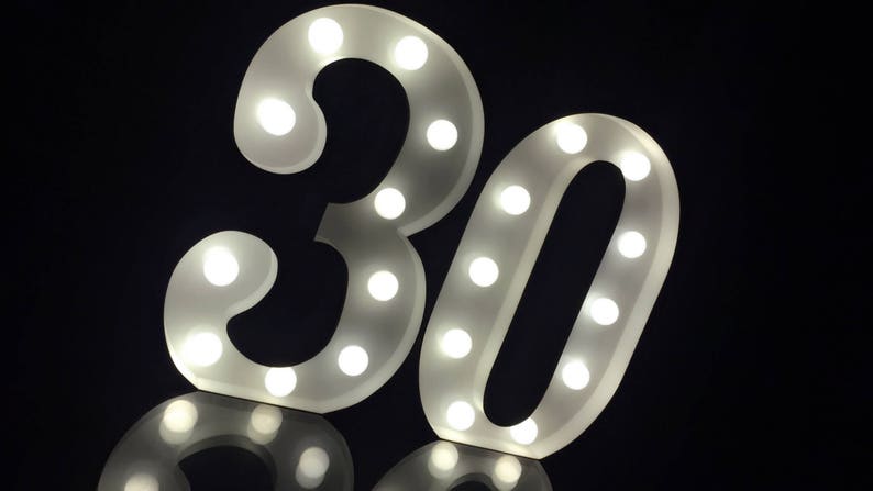 12metal Marquee Number 30-39 Light up Number Thirty Home - Etsy