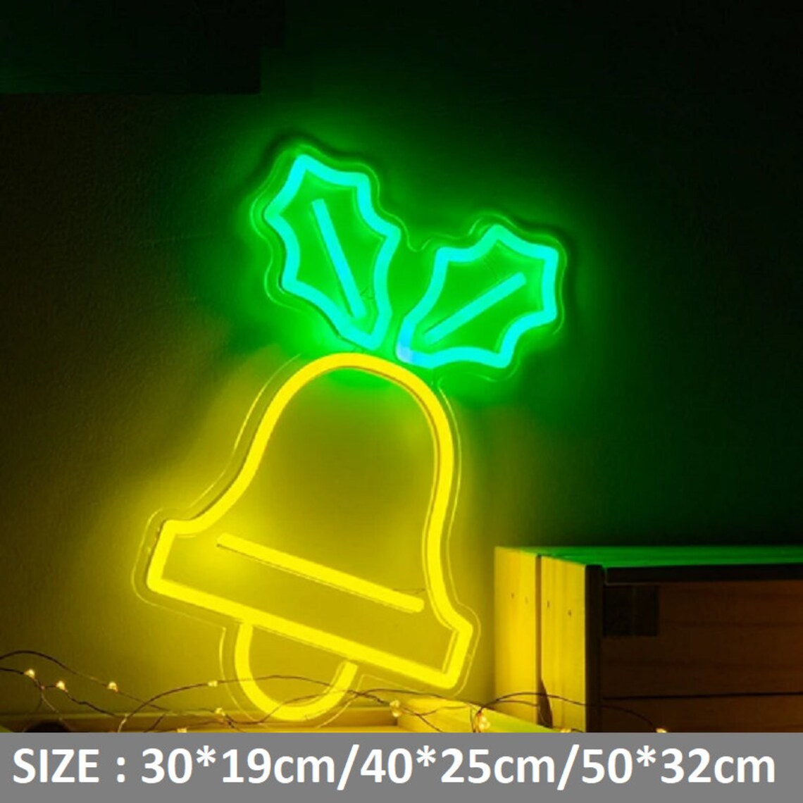 LED Jingle Bell Neon Sign With Acrylic Plate Christmas Bell - Etsy