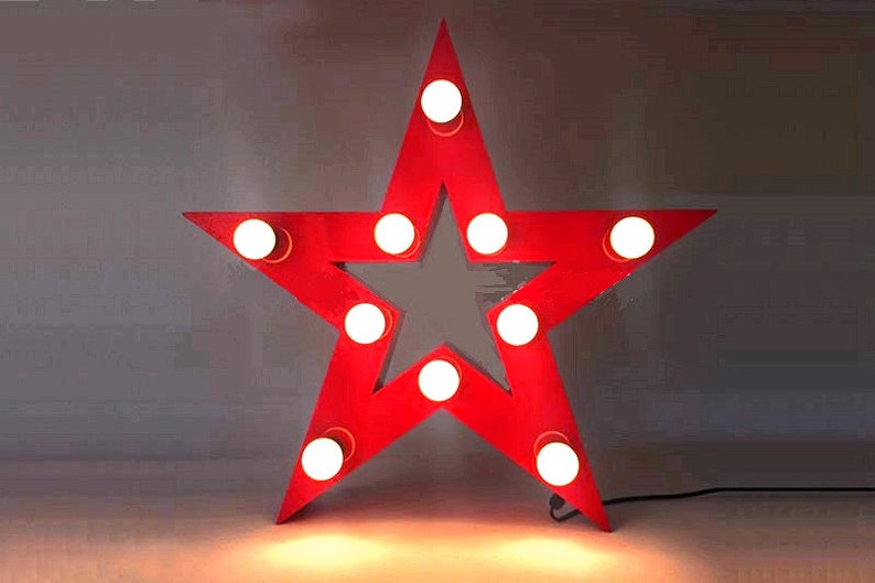 24" Metal Star Sign Marquee Sign Light up Star Sign Bar Restaurant ...