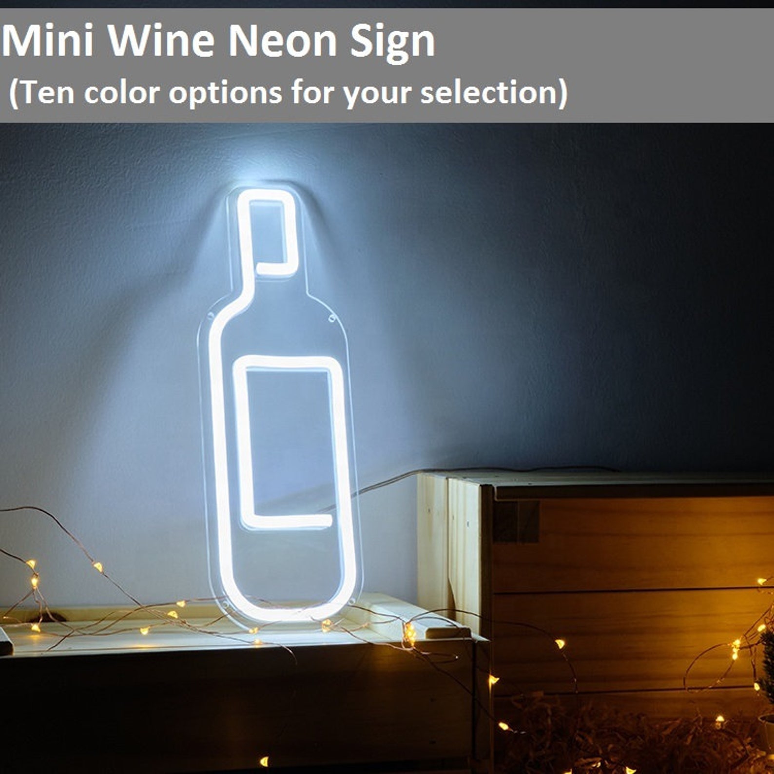 Mini Beer Wine Neon Sign LED Wine Bottle Sign 5V USB Powered Custom Bar ...